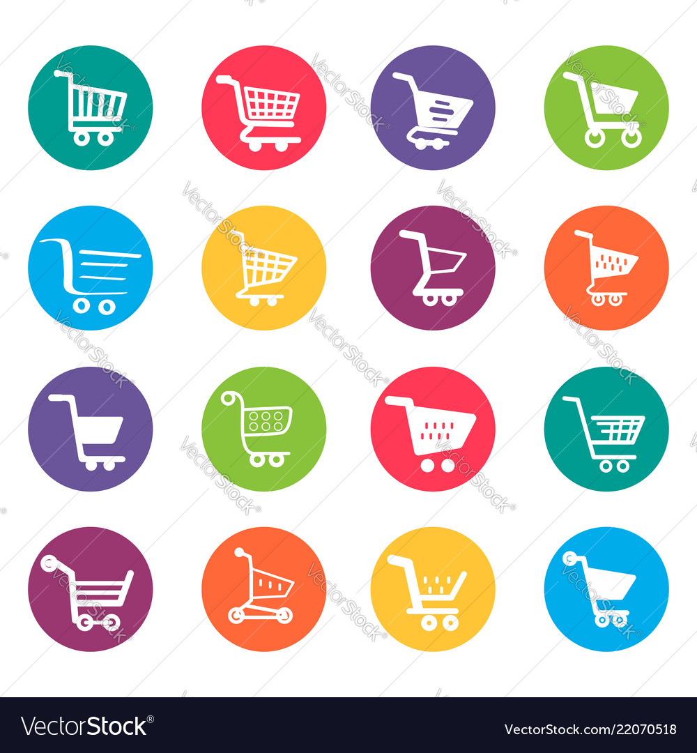 Shopping cart icons design elements Royalty Free Vector
