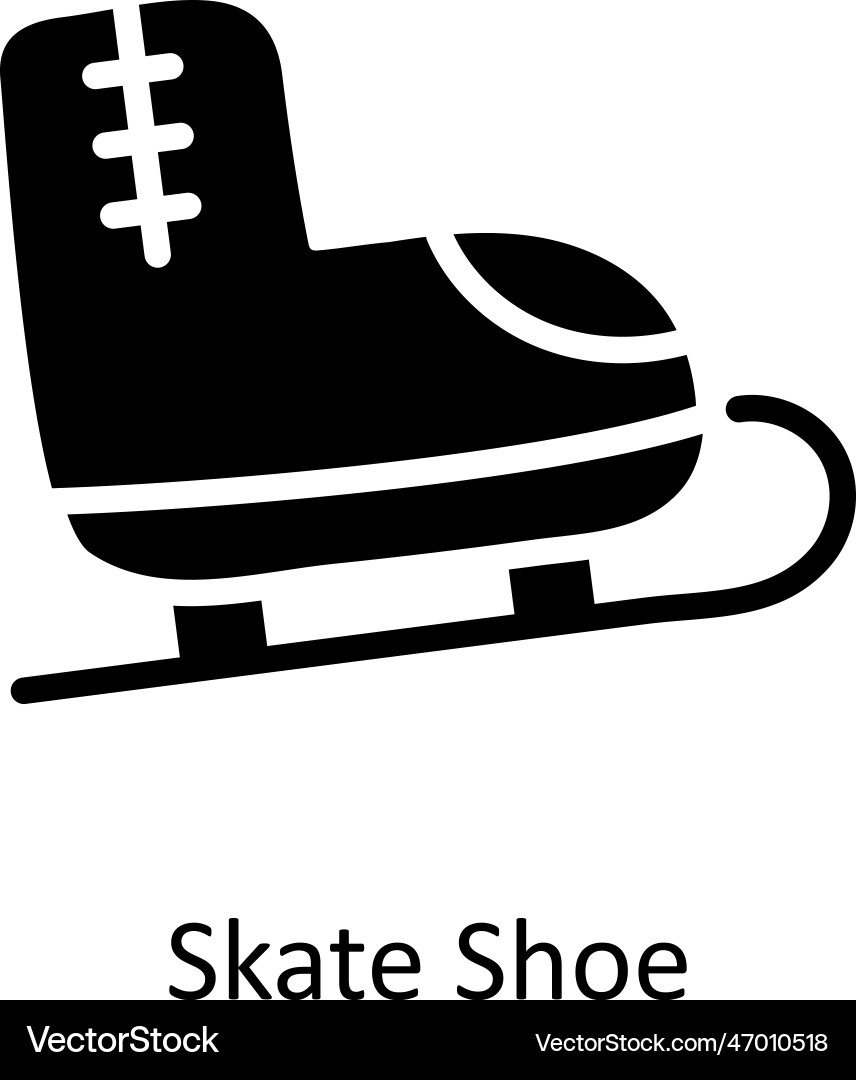 Skate shoe solid icon design Royalty Free Vector Image