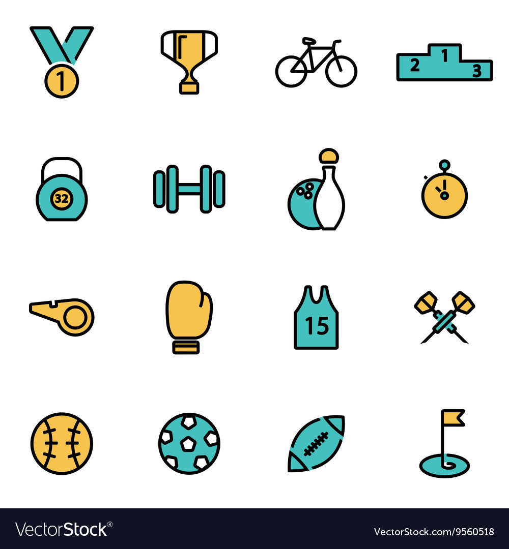Trendy flat line icon pack for designers Vector Image Trendy flat line icon pack for designers Vector Image