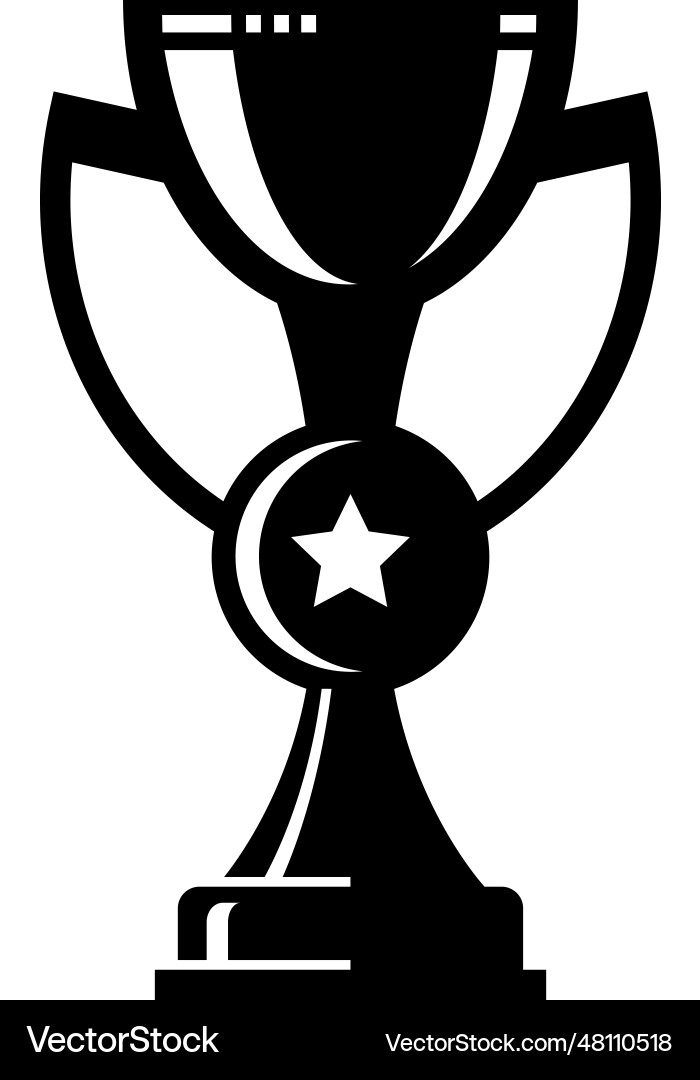 Winner cup trophy line icon symbol or emblem Vector Image