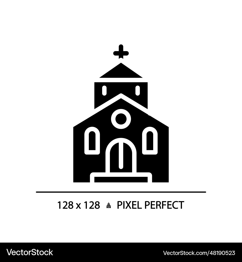 2d glyph style black church icon Royalty Free Vector Image