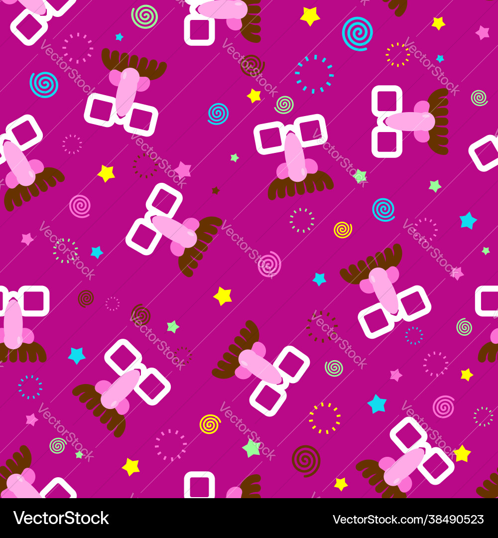 April fools day pattern seamless glasses nose Vector Image