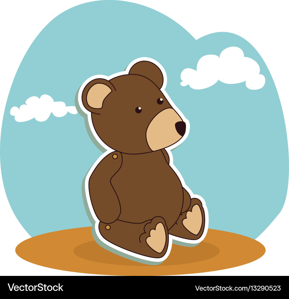 Bear teddy baby toy icon Royalty Free Vector Image