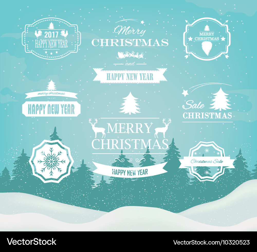 Christmas decorations design elements Royalty Free Vector