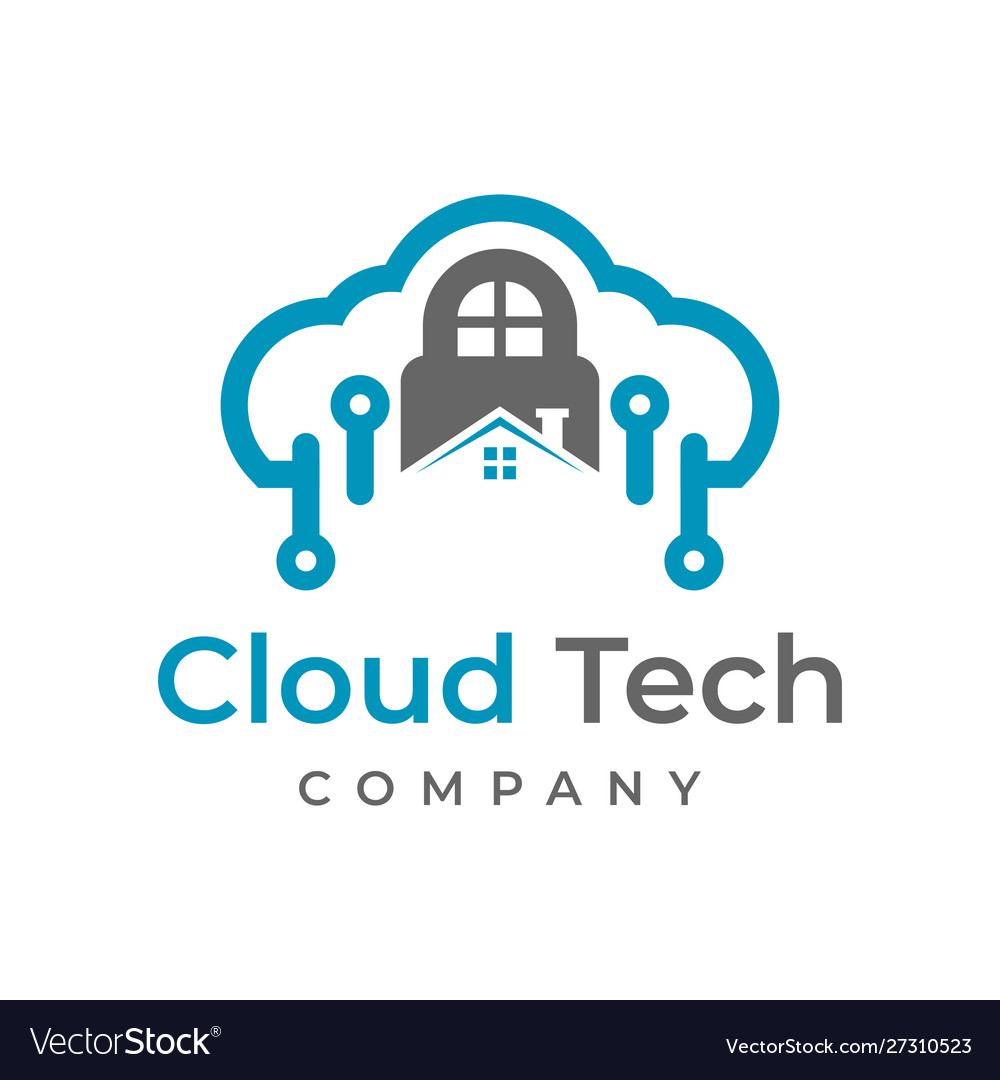Cloud tech logo design template Royalty Free Vector Image