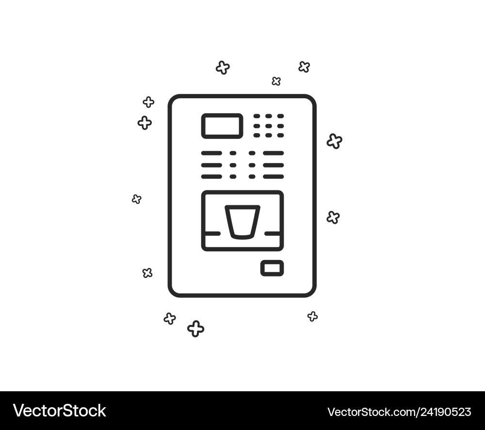 Coffee vending machine line icon hot drink sign Vector Image