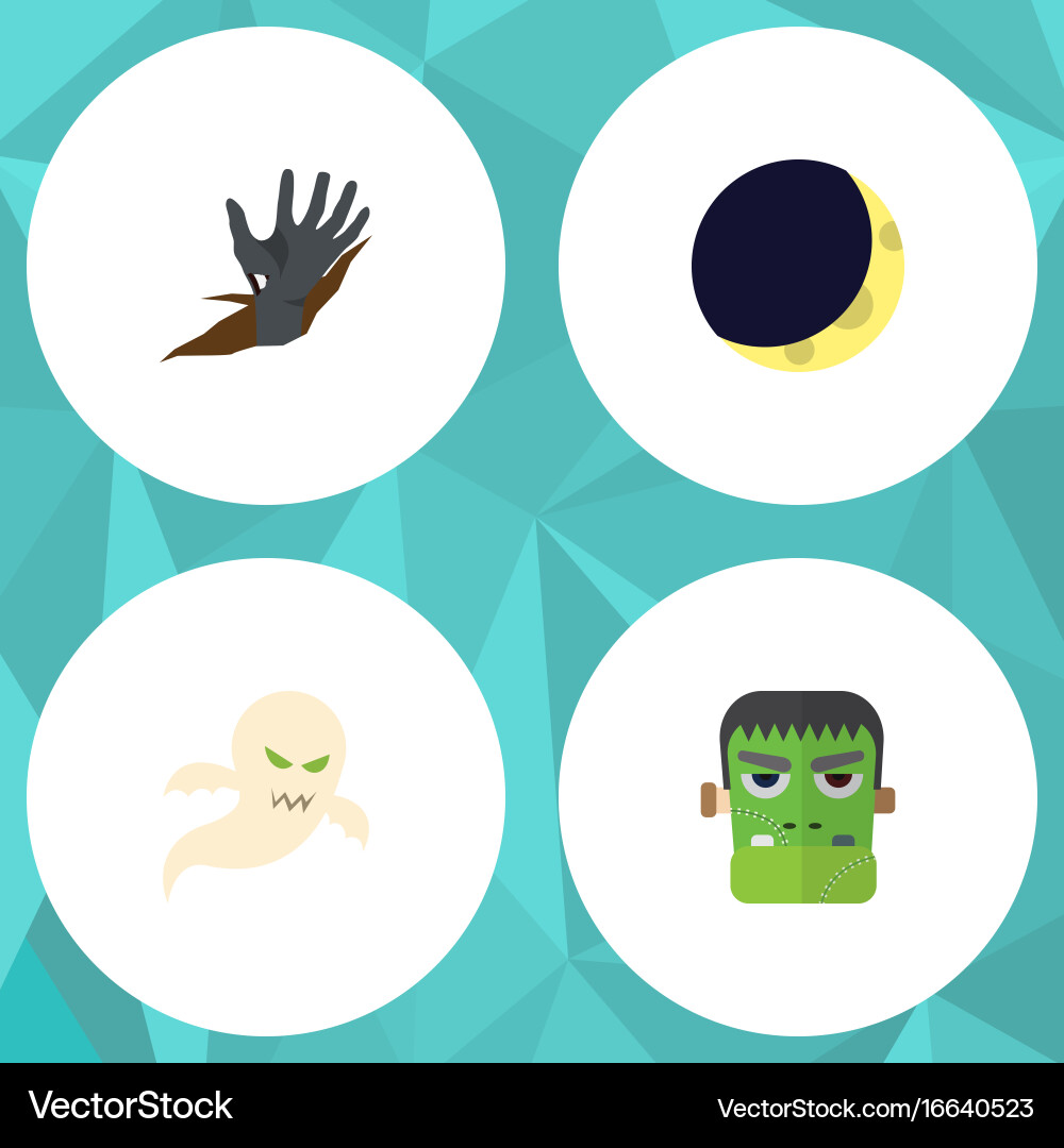 Flat icon celebrate set of ghost crescent Vector Image