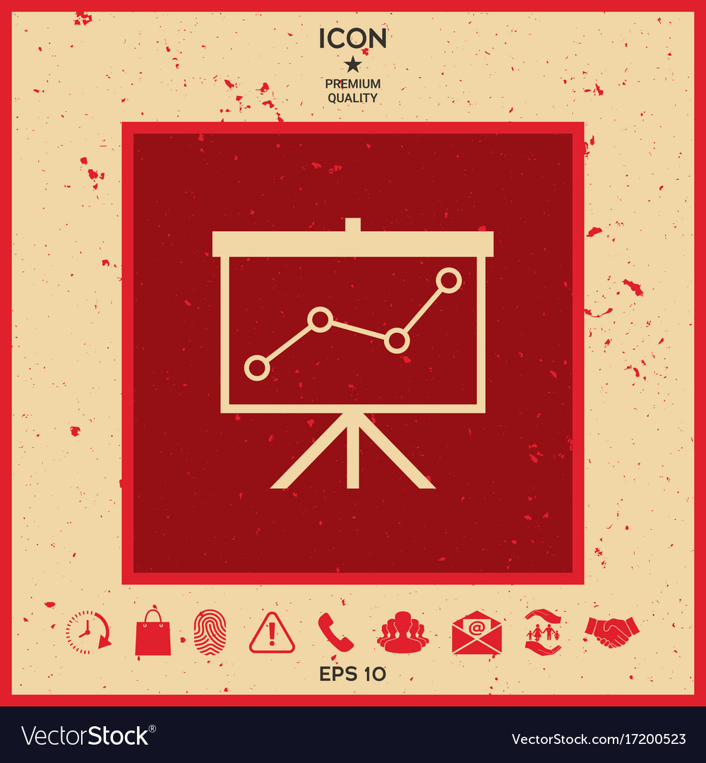 Flip-chart projection screen with a graph Vector Image Flip-chart projection screen with a graph Vector Image