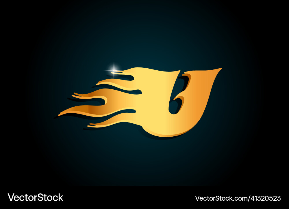 Gold u alphabet letter icon logo design creative Vector Image