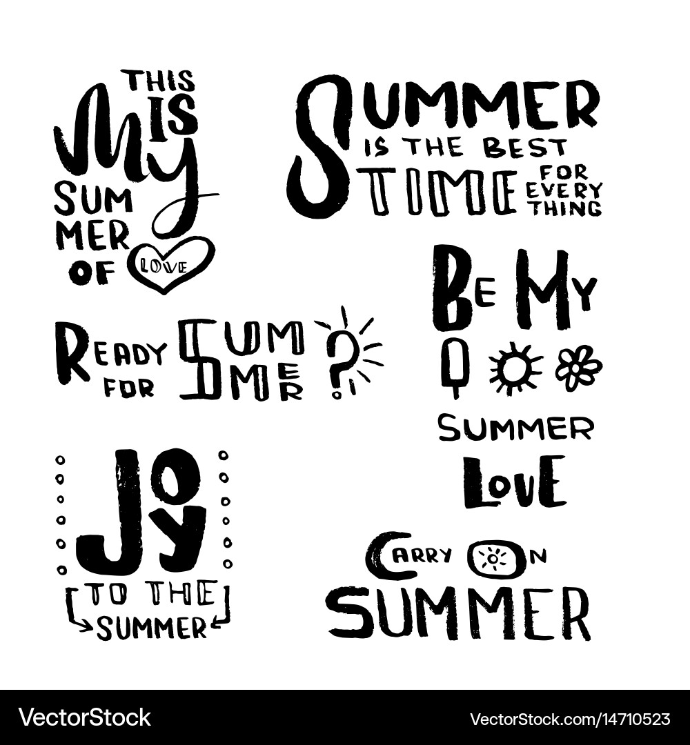 Hand drawn brush lettering summertime concept Vector Image