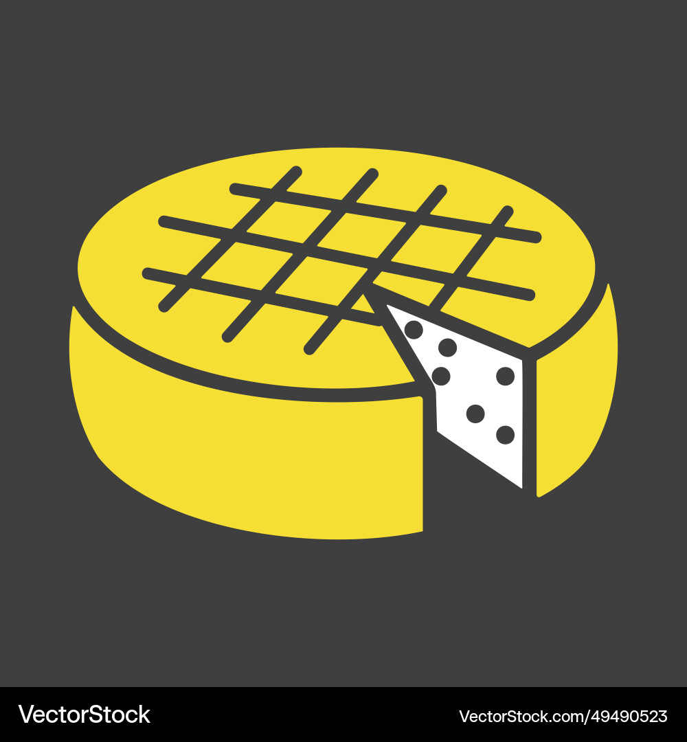 Head hard cheese with a slice cut out icon Vector Image