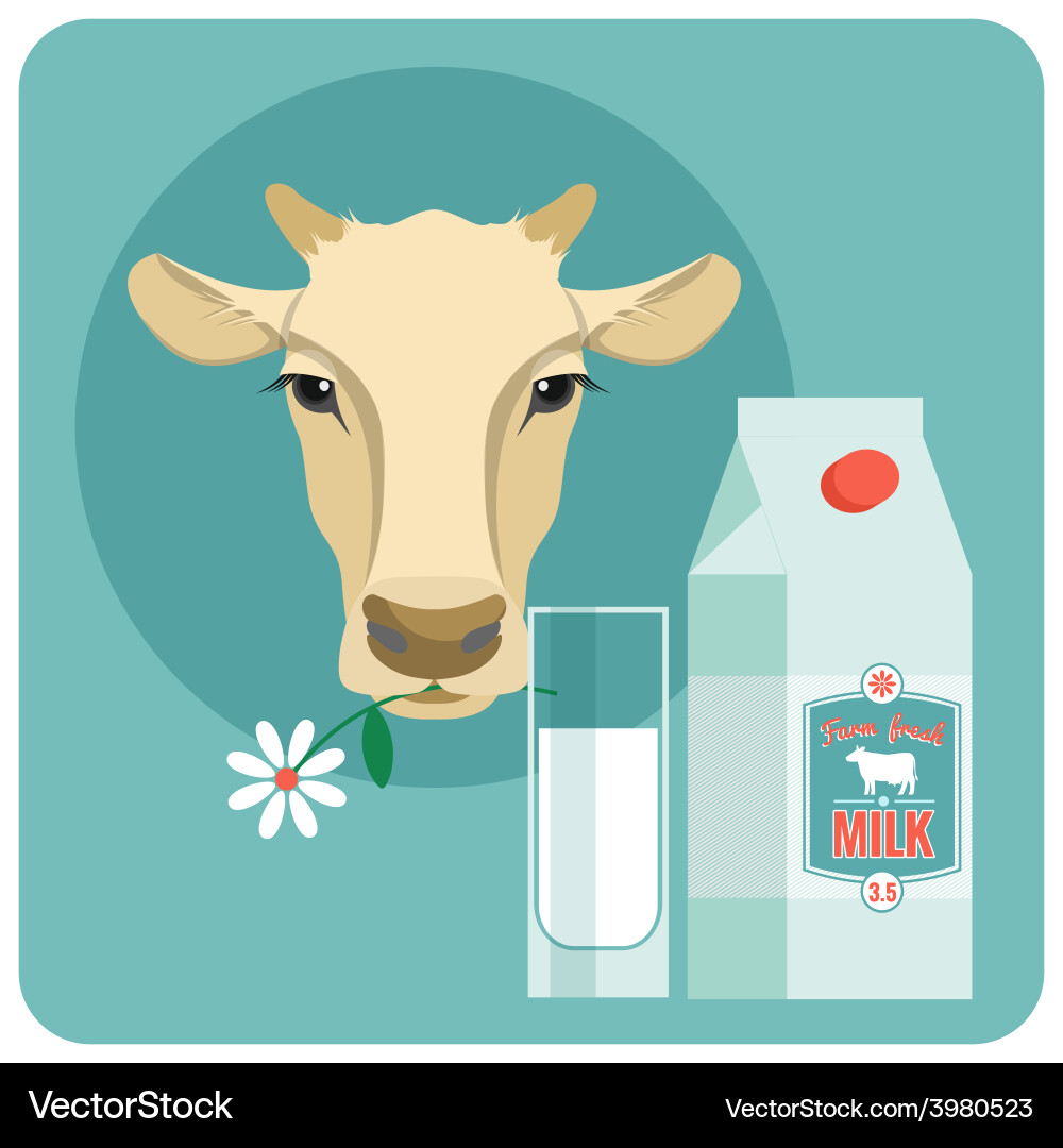 Modern flat design of milk Royalty Free Vector Image