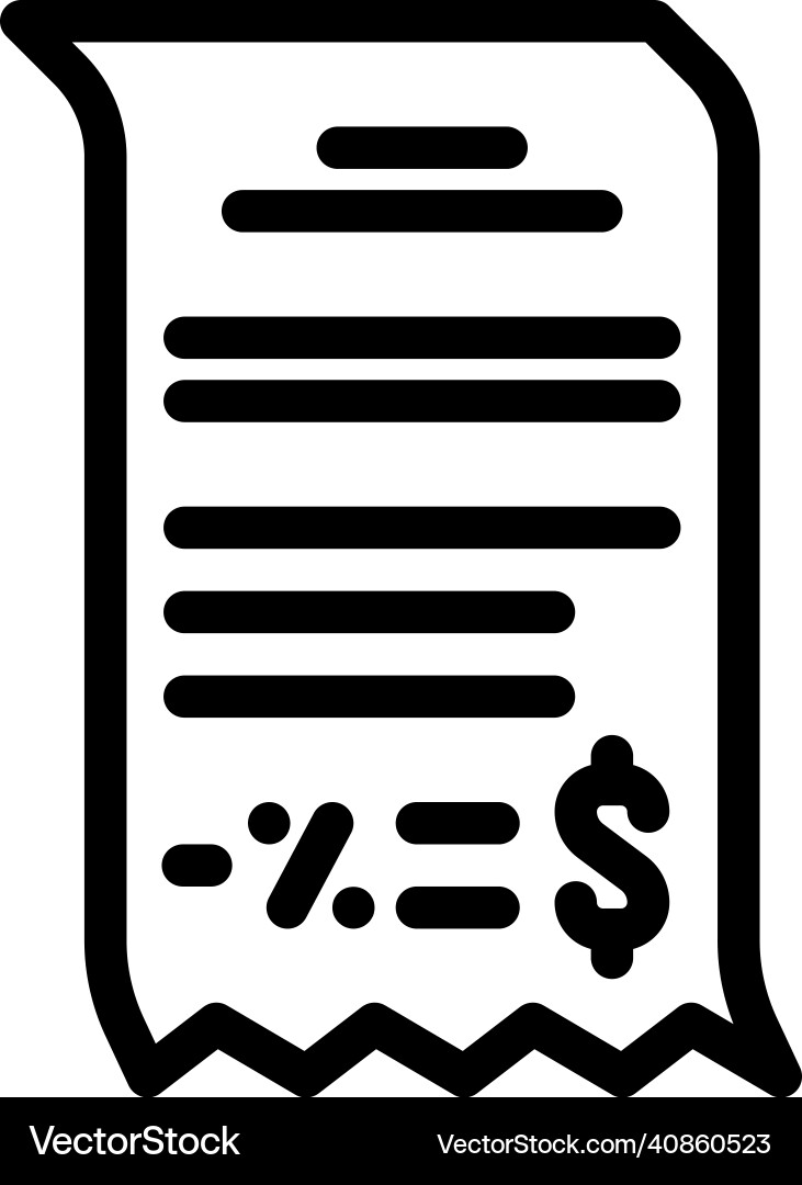 Money discount line icon Royalty Free Vector Image