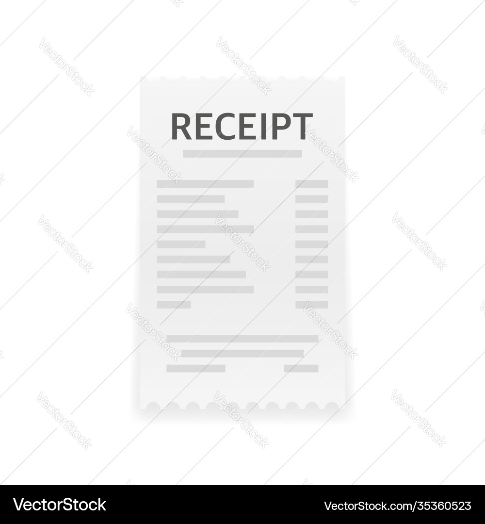 Receipt icon in a flat style isolated on colored Vector Image