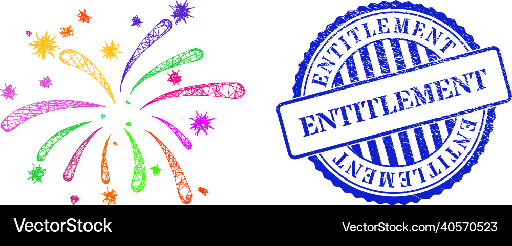 Rubber entitlement stamp seal and network viral Vector Image