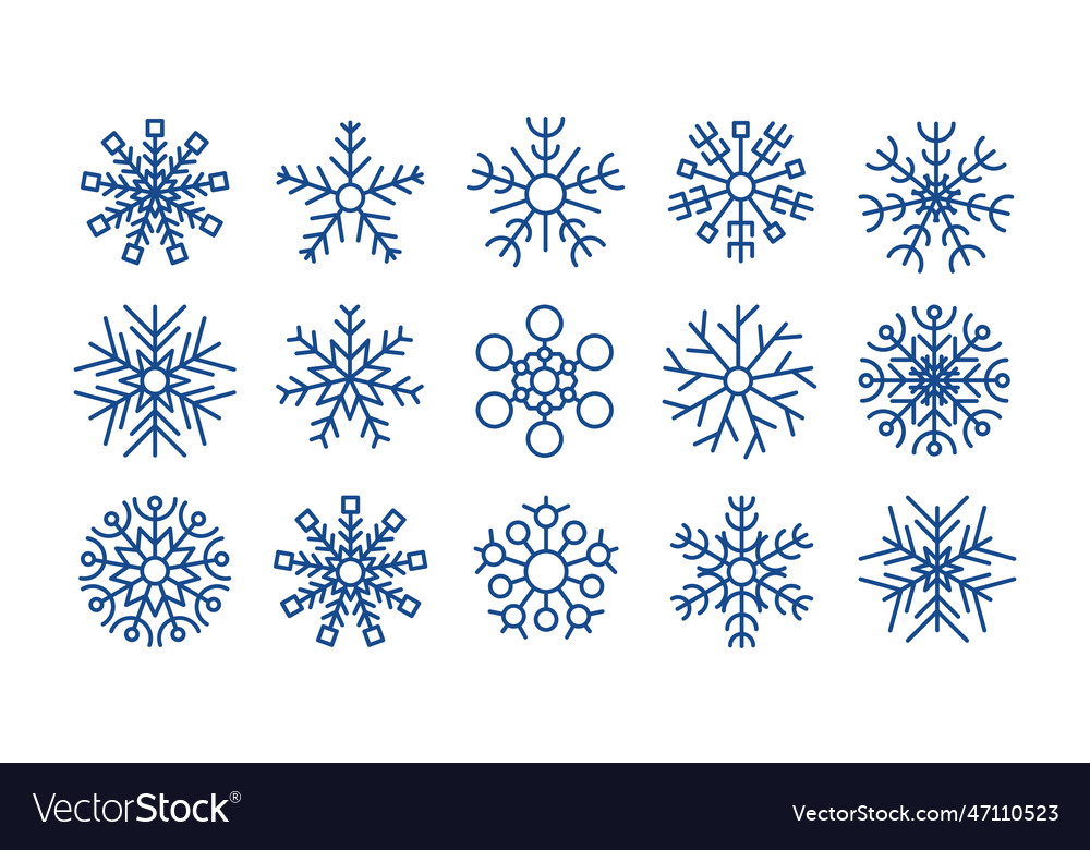 Snowflakes winter collection Royalty Free Vector Image