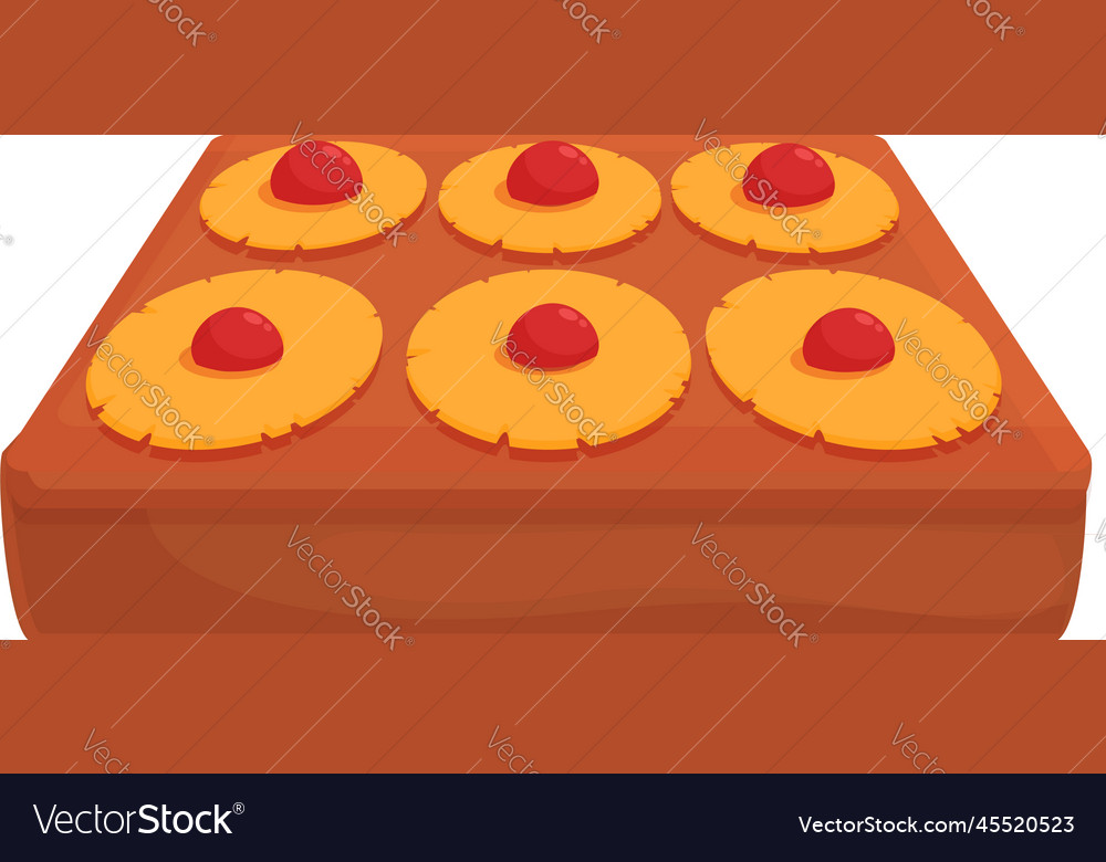 Sugar upside-down cake icon cartoon view Vector Image