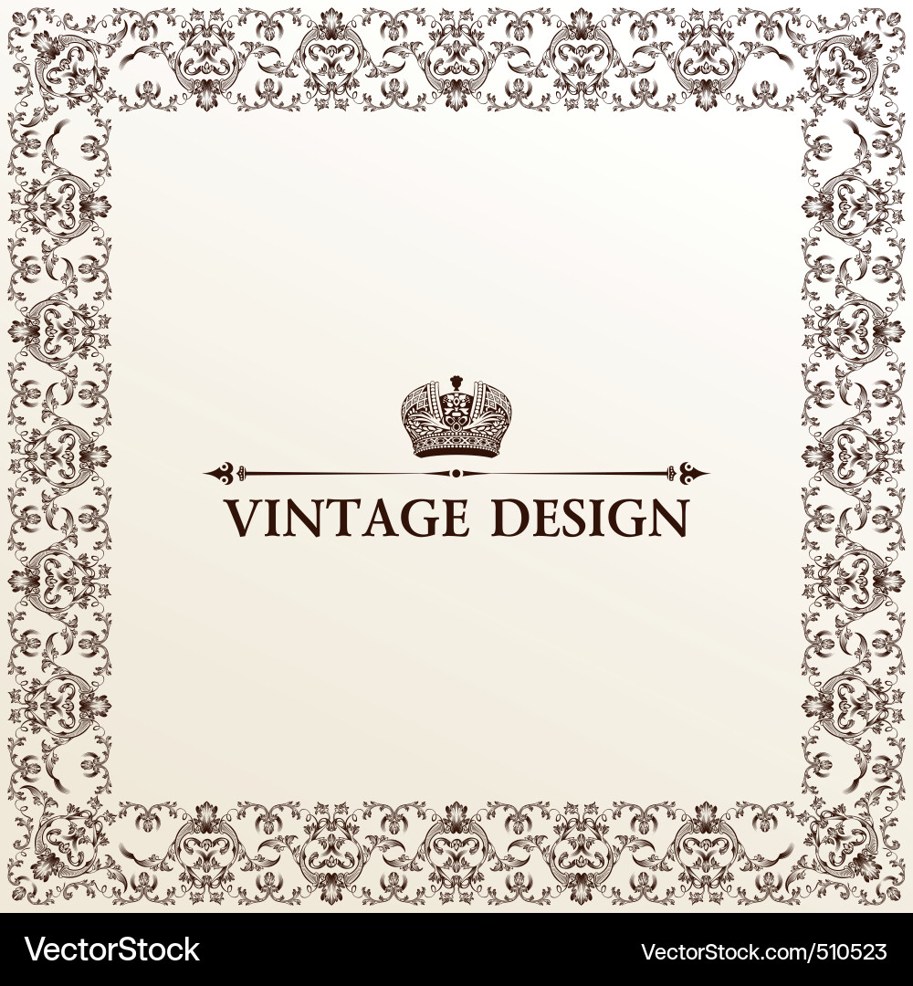 Vintage royal retro frame ornament Royalty Free Vector Image