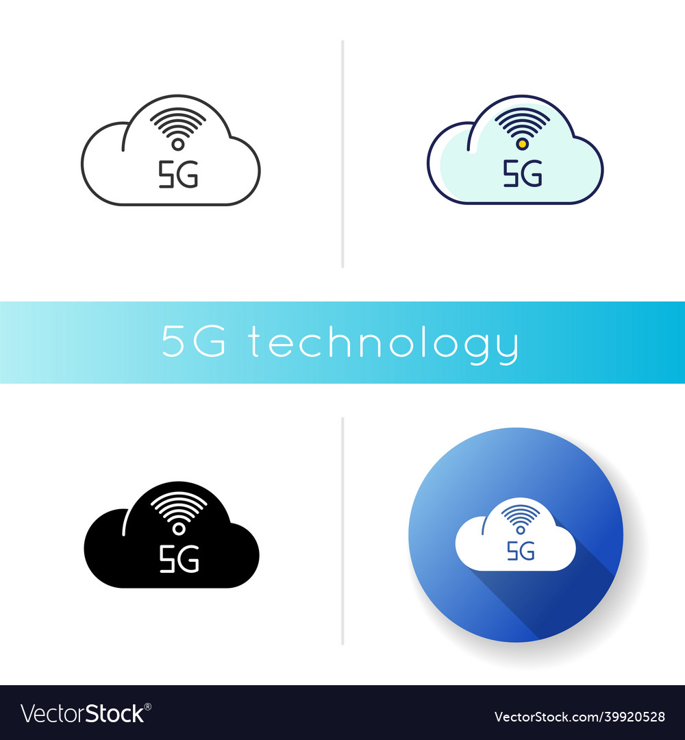 5g cloud service icon cloud computing remote Vector Image
