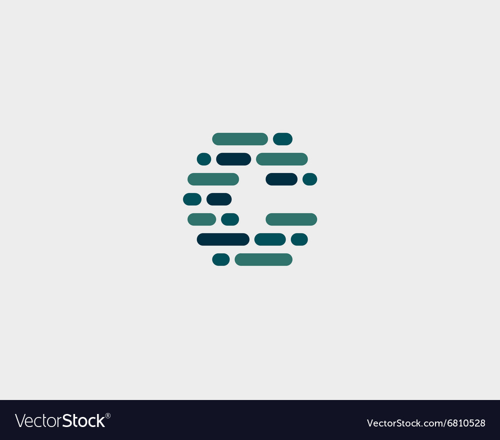 Abstract letter c logo dynamic code Royalty Free Vector