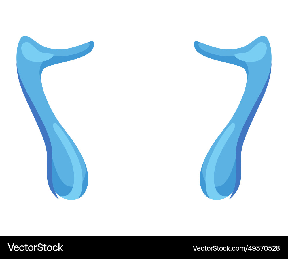Cartoon tear drops icon sorrow cry streams Vector Image