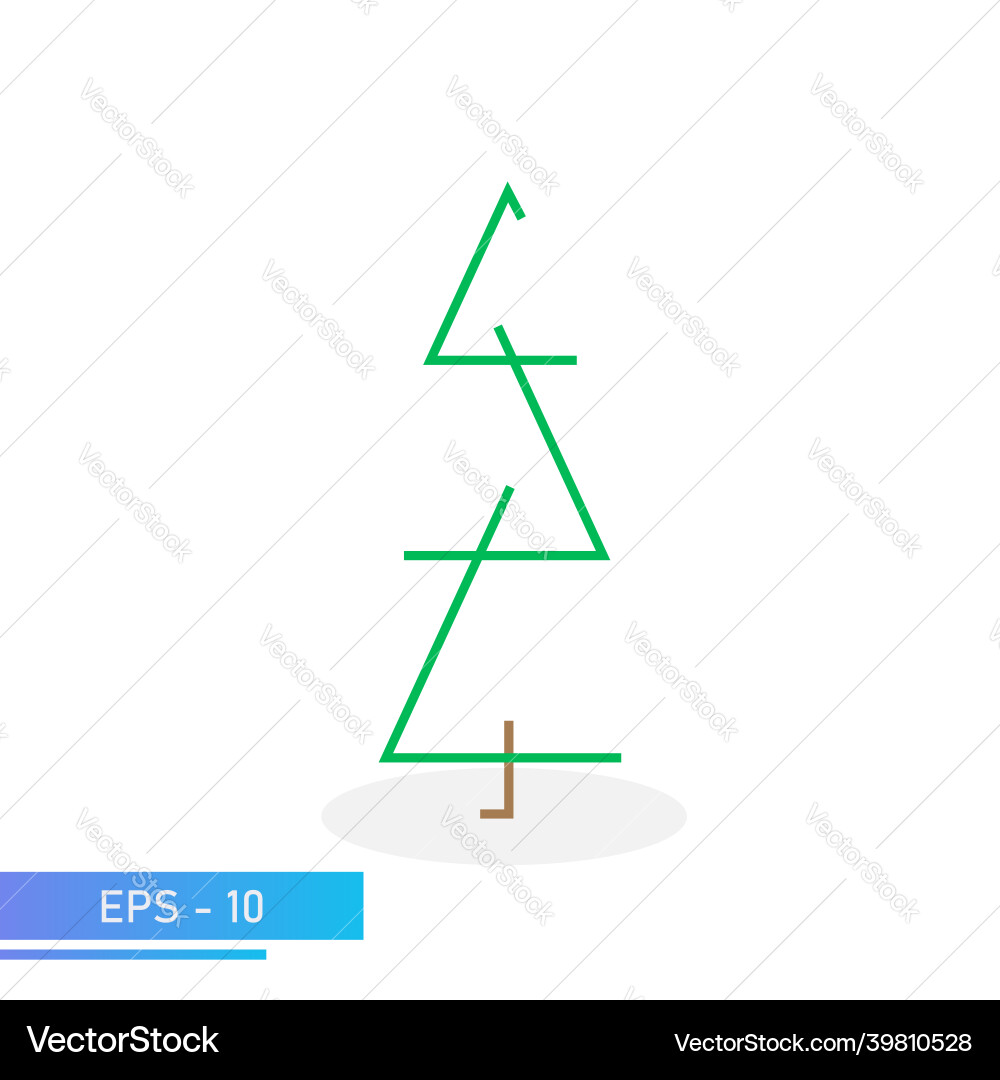 Christmas tree in green color modern Royalty Free Vector