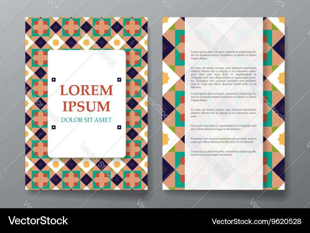 Cover brochure design arabic traditional Vector Image