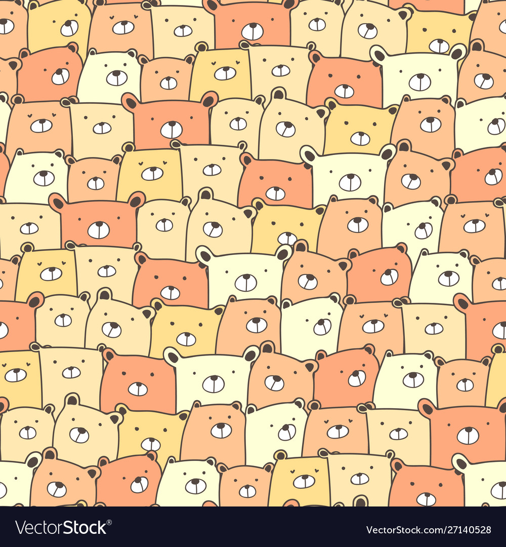 Cute bear seamless pattern background Royalty Free Vector
