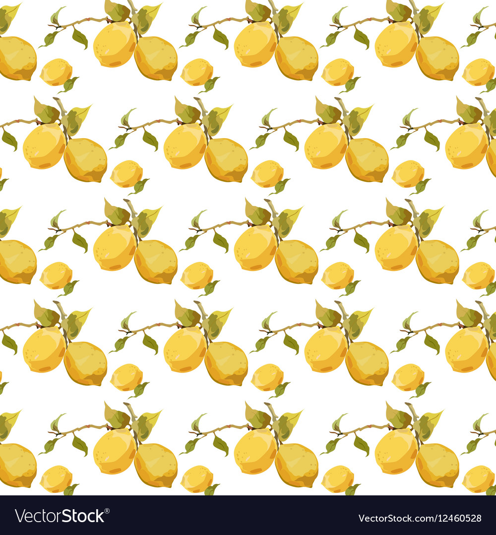 Fresh lemons pattern Royalty Free Vector Image