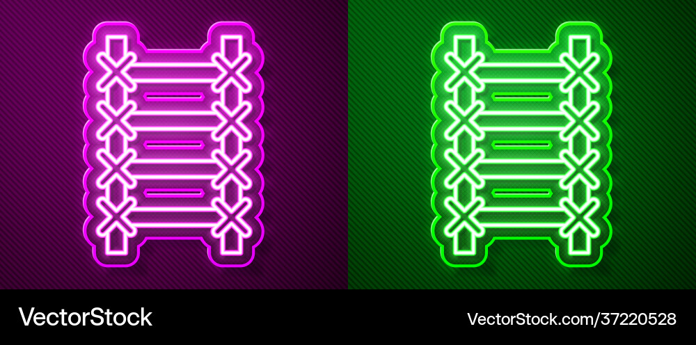 Glowing neon line fire escape icon isolated Vector Image