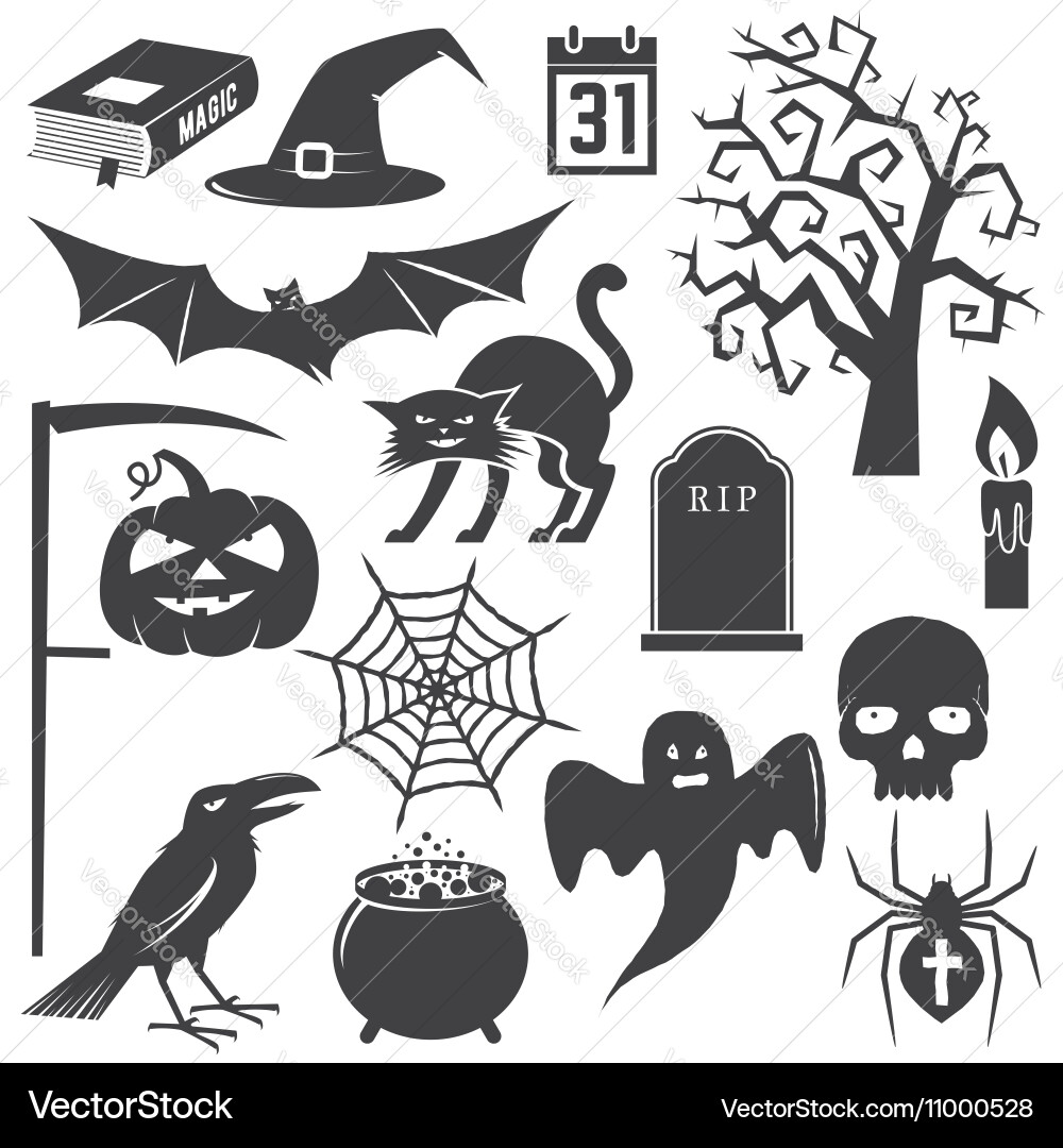 Halloween vintage icon emblem or label Royalty Free Vector