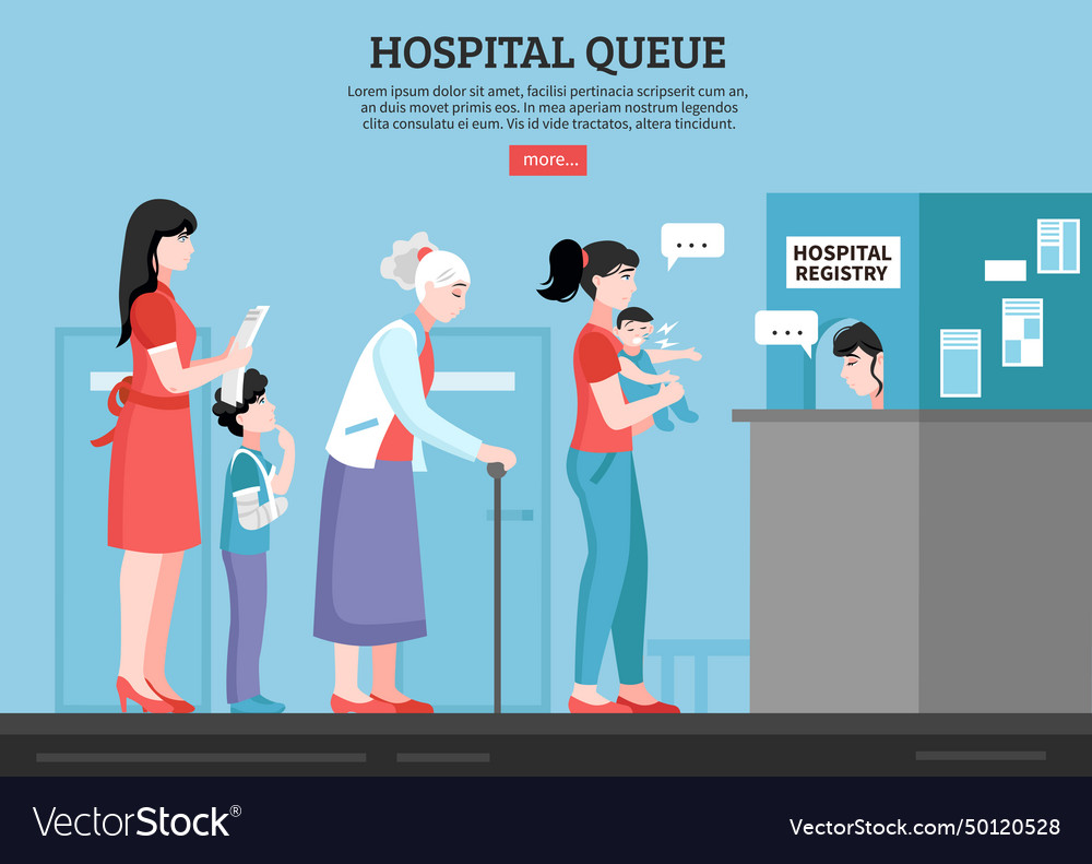 Hospital queue Royalty Free Vector Image - VectorStock
