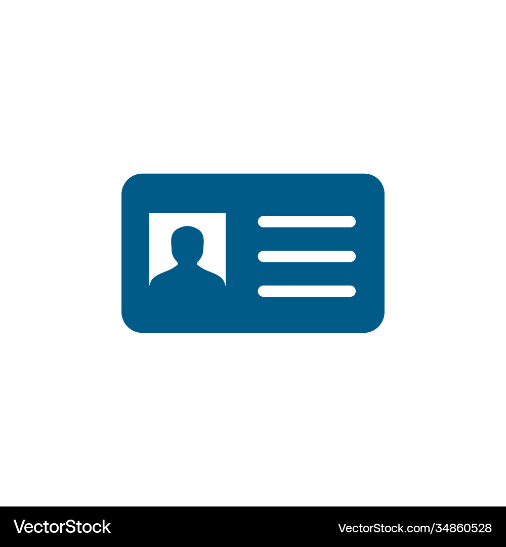 Id card blue icon on white background blue flat Vector Image