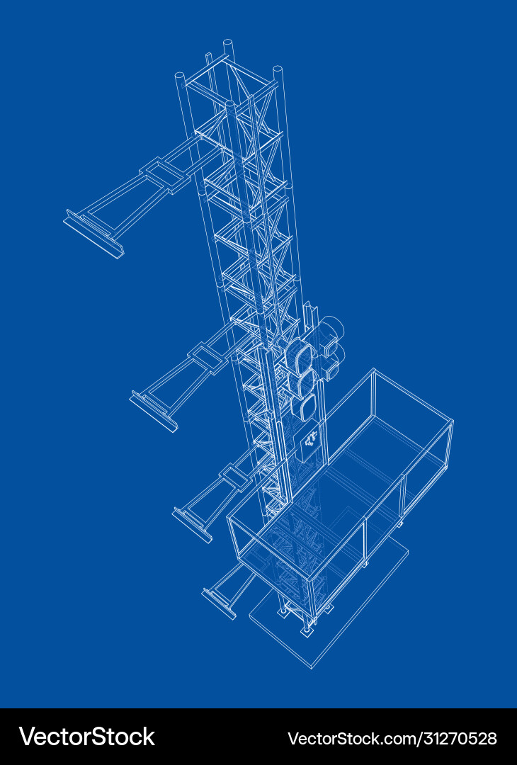 Mast lifts outline Royalty Free Vector Image - VectorStock