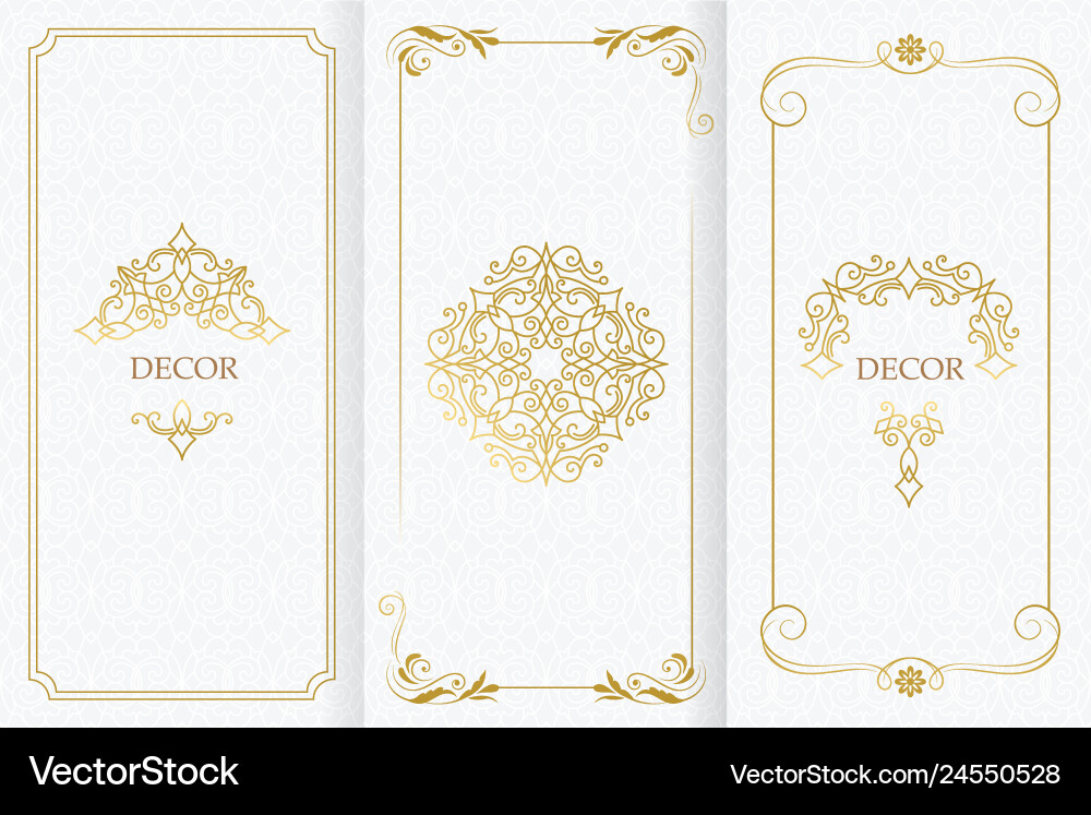 Ornate decor border for invitation card Royalty Free Vector