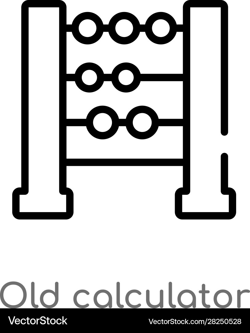 Outline old calculator icon isolated black simple Vector Image