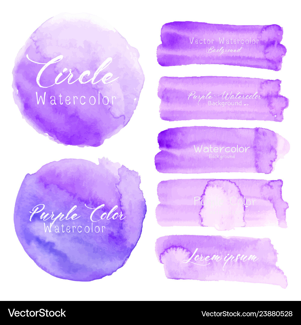 Purple brush stroke watercolor Royalty Free Vector Image