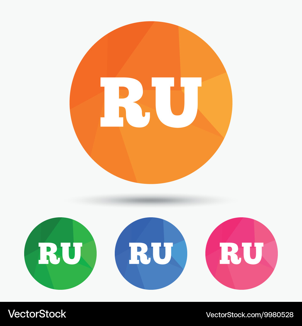 Russian language sign icon ru translation Vector Image