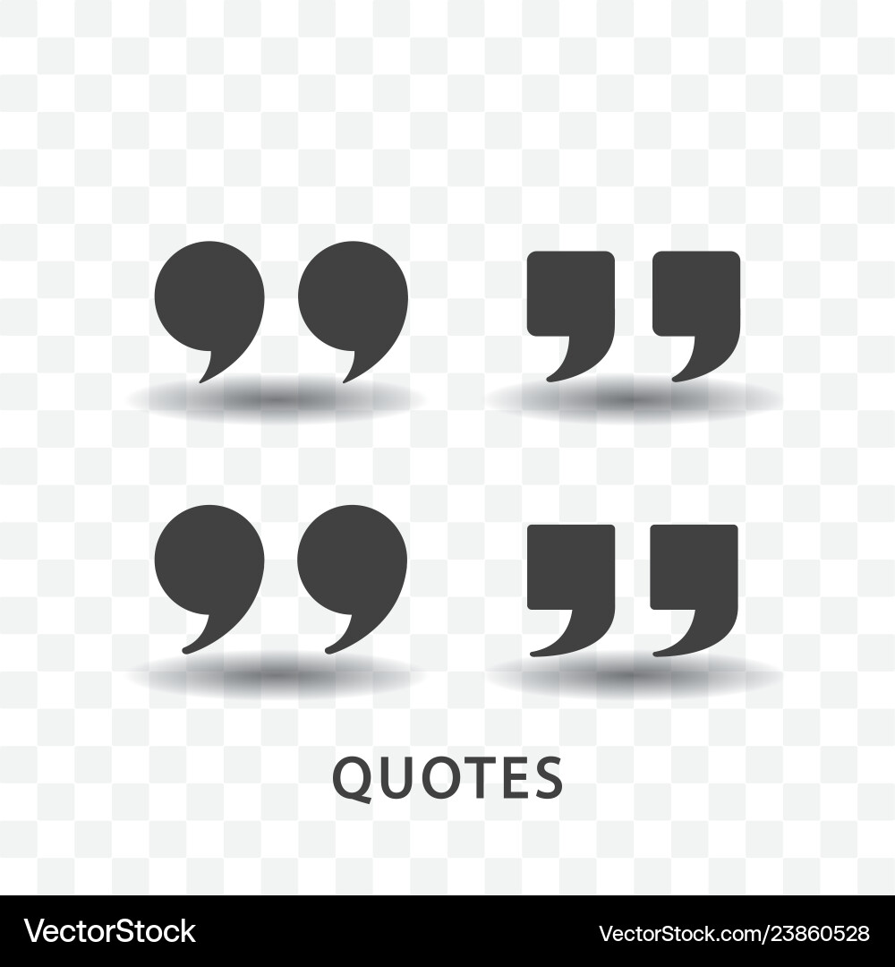 Set of quotes icon simple flat style Royalty Free Vector