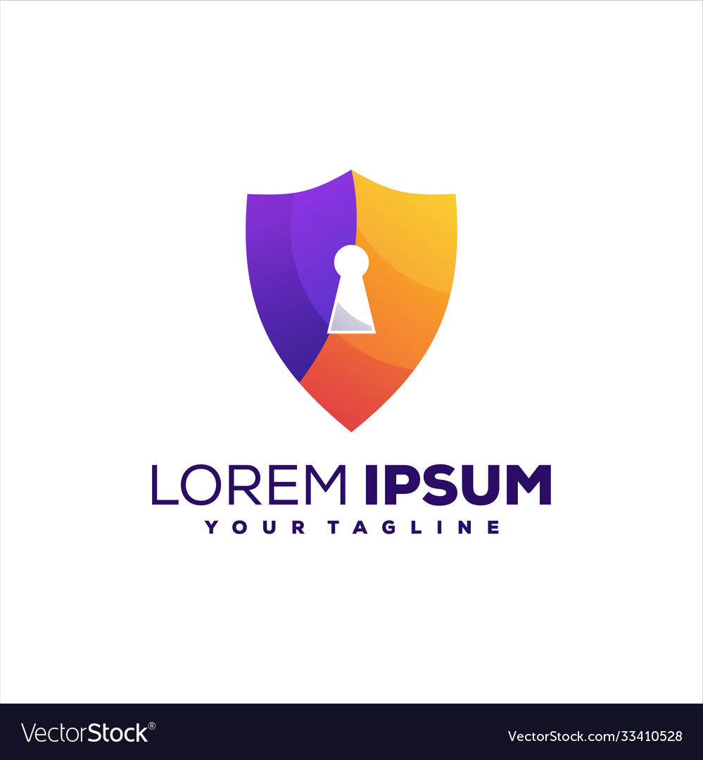 Shield security gradient logo design Royalty Free Vector