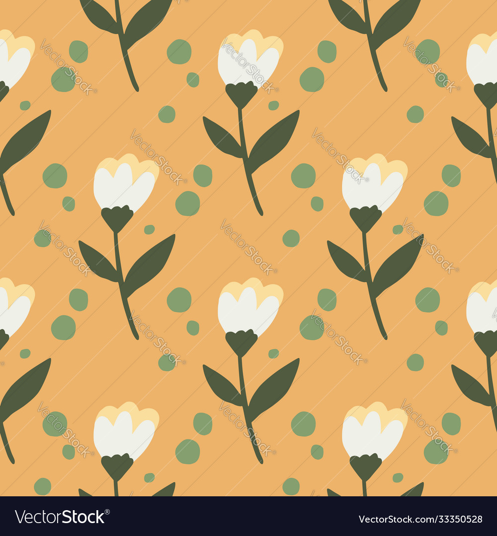 Simple spring seamless pattern with flower folk Vector Image