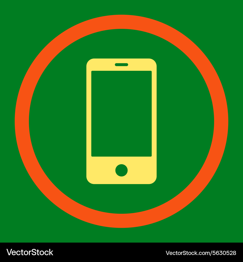 Smartphone flat orange and yellow colors rounded Vector Image