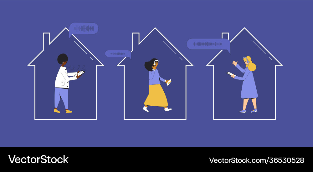 Social networking audio chat talking with friends Vector Image