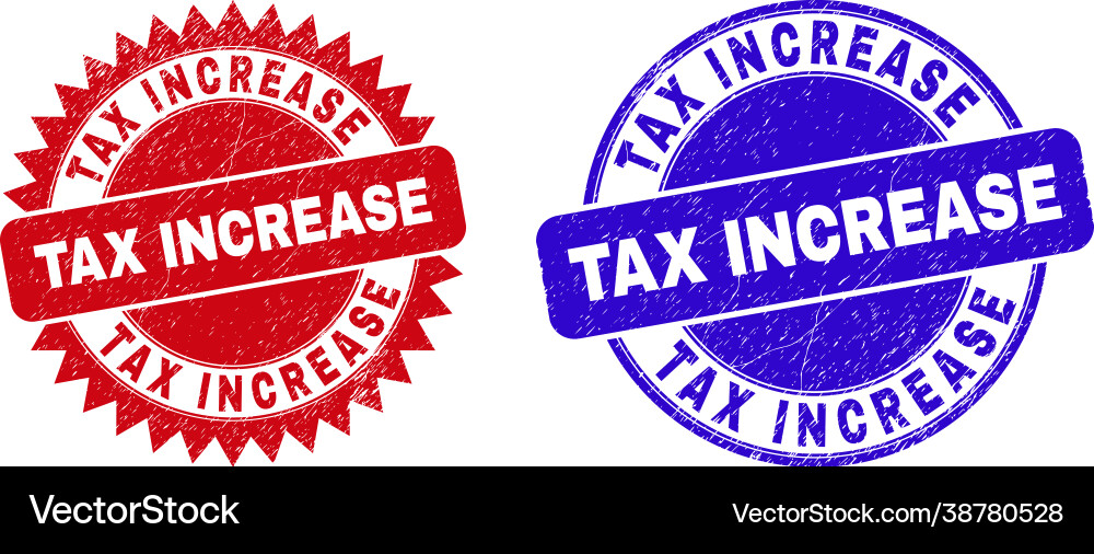 Tax increase round and rosette watermarks Vector Image