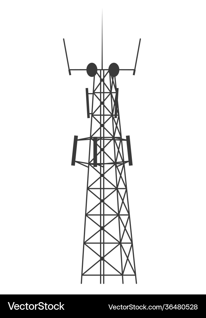 Transmission cellular tower mobile and radio Vector Image