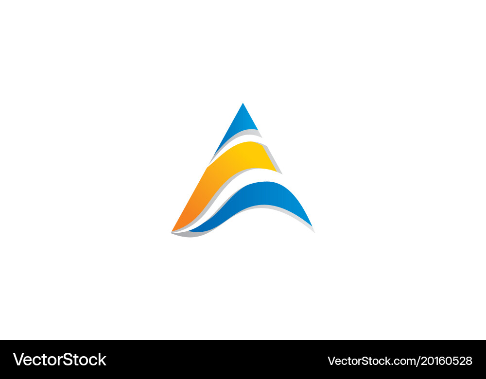Triangle wave business company logo Royalty Free Vector