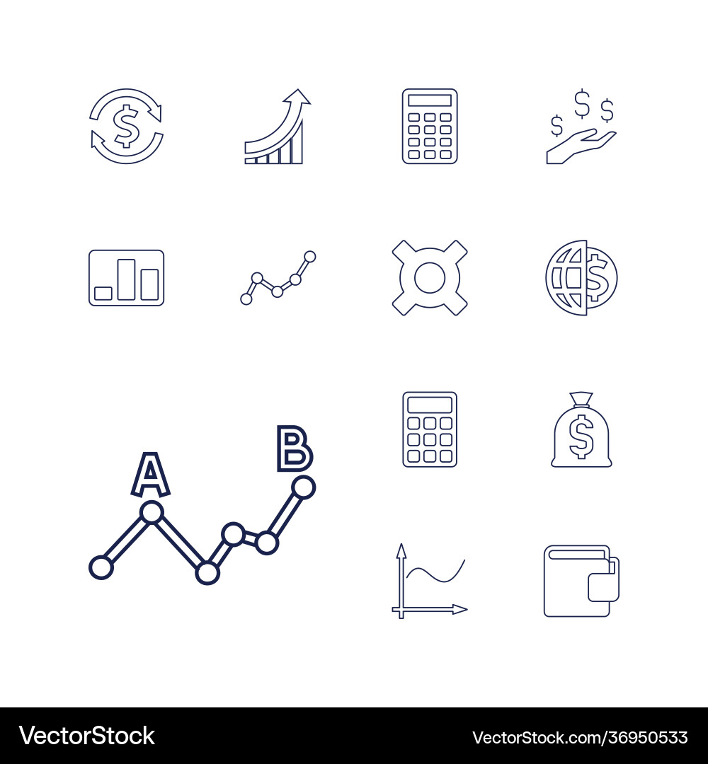13 economy icons Royalty Free Vector Image - VectorStock