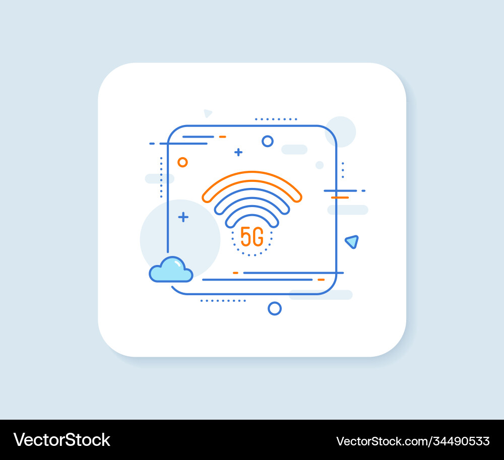 5g wi-fi technology line icon wifi wireless Vector Image