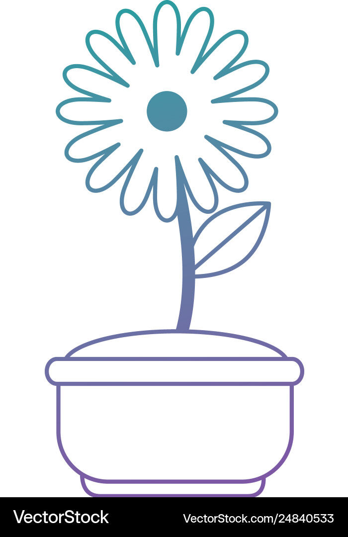 Beautiful flowers in pot decorative Royalty Free Vector