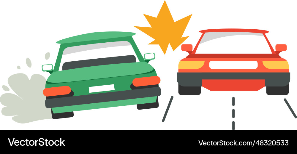 Car accident crash and breaking down on road Vector Image